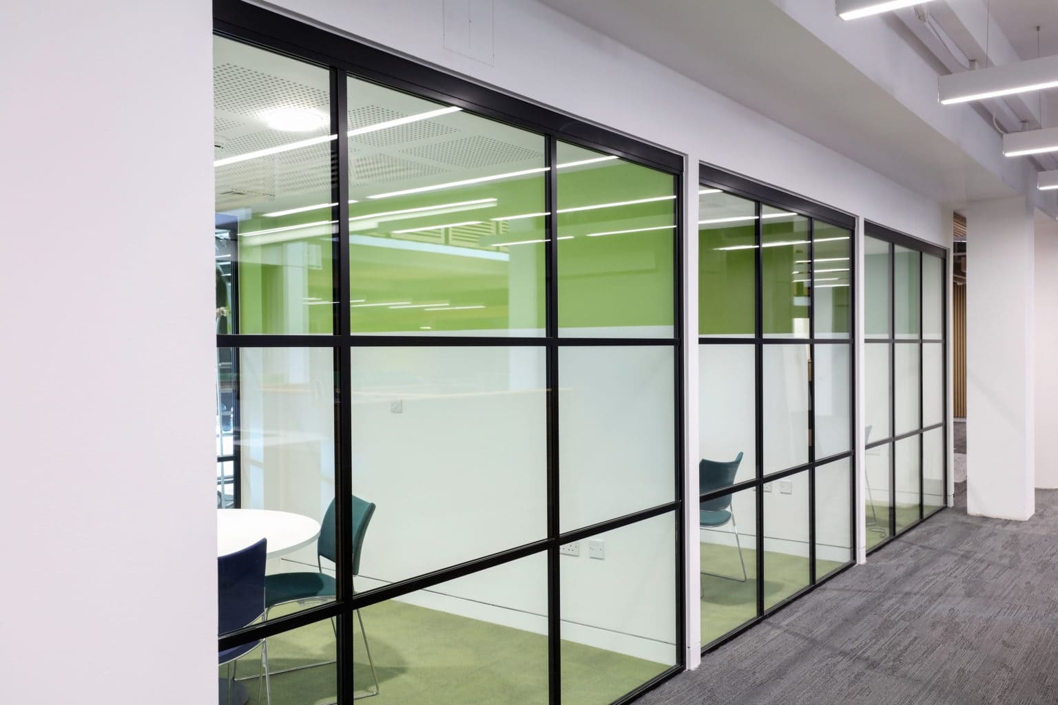 Banded Glazed Partitioning | Glazed Partitioning | Cube7 Interiors